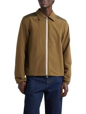 Moncler Padded Seersucker Zip Shirt Jacket - Beech