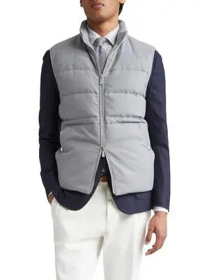 Eleventy Wool Down Puffer Vest - 08nn Light Blue
