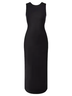 Another Tomorrow Cowl-back Midi Dress - Black