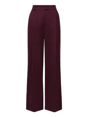 Another Tomorrow Relaxed Wide-leg Pant - Plum