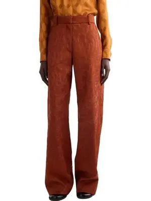 Dries Van Noten Paxy Matelassé Wide-leg Trousers - Rust