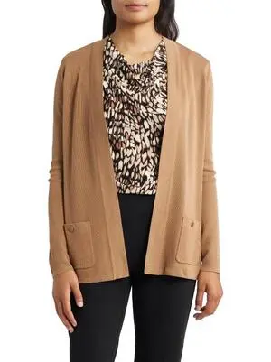 Anne Klein Open Front Cardigan - Vicuna