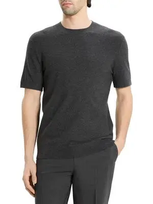 Theory Soris T-light Crewneck T-shirt - Charcoal Melange