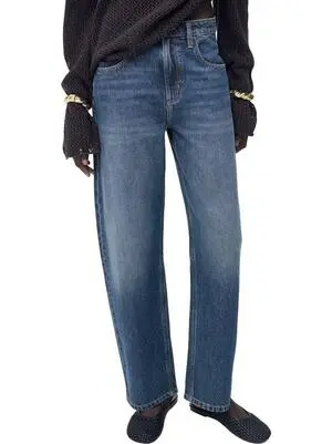 Mango High-rise Balloon Leg Jeans - Dark Blue