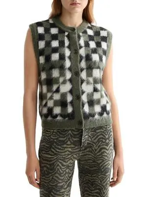 Scotch & Soda Jacquard Sleeveless Sweater Vest - Thyme