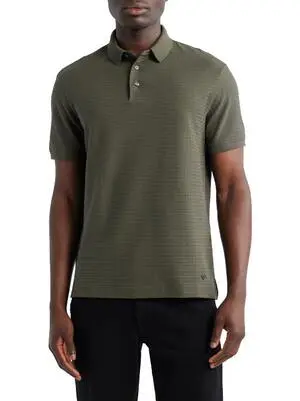 Emporio Armani Geo Texture Cotton Polo - Green