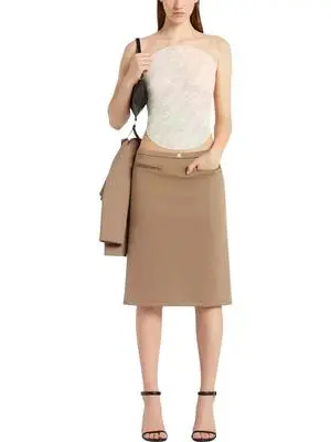 COURREGES Straight-cut Pencil Skirt - Brown