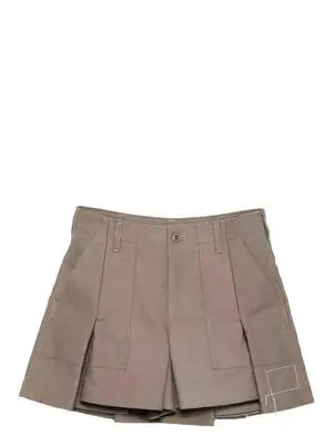 Sacai Pleated Skorts - Brown