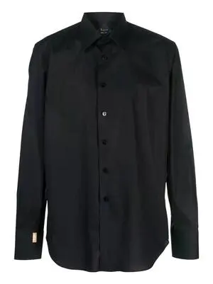 BILLIONAIRE Logo-embroidered Cotton Shirt - Black