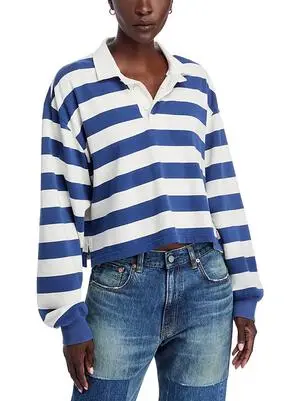 Denimist Rugby Top - Blue/ecru Wide Stripe