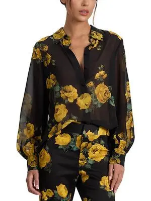 Alice + Olivia Candace Blouson Sleeve Shirt - Rosehips