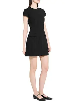 Theory Tailored Zip Front Dress - Black