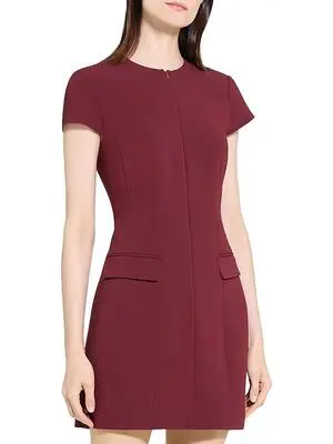 Theory Tailored Zip Front Dress Grenache