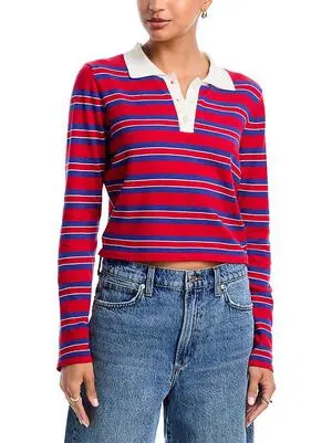 Aqua Striped Rugby Top Exclusive - Red/navy