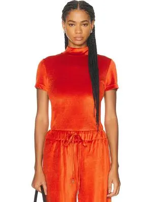 Gabriela Hearst Vik Mockneck Tee - Antelope Orange
