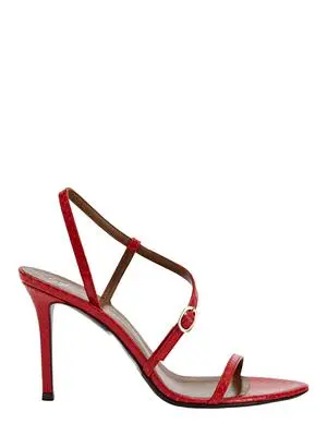 GIUSEPPE ZANOTTI Audrinette 90 Snakeskin Sandals - Red