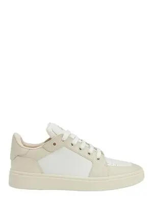 GIUSEPPE ZANOTTI Leather And Patent Leather Low-top Sneakers - White
