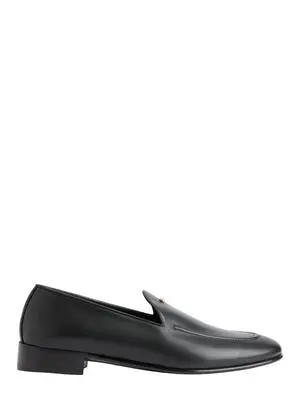 GIUSEPPE ZANOTTI Leather Trimmed Loafers - Black