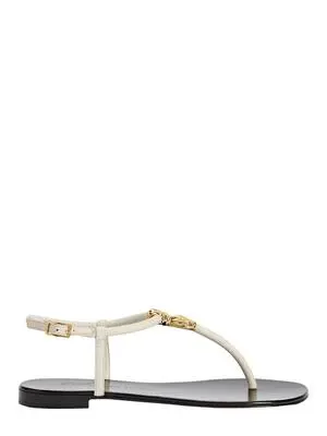 GIUSEPPE ZANOTTI Tie Flat Sandals - White