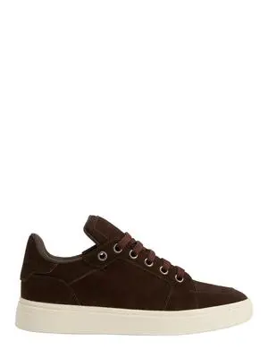 GIUSEPPE ZANOTTI Low-Top Suede Sneakers Brown