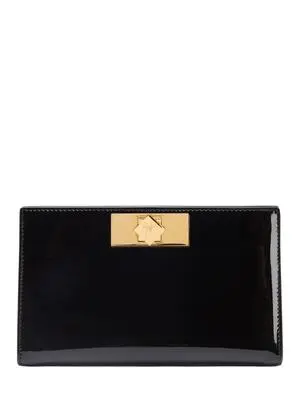 GIUSEPPE ZANOTTI Patent Leather Clutch With Chain Strap - Black