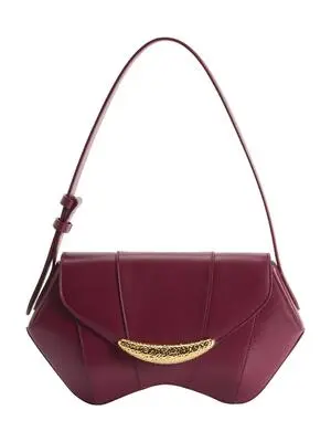 GIUSEPPE ZANOTTI Leather Shoulder Bag With Metal Closure - Bordeaux