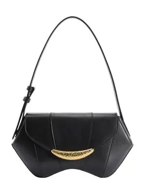 GIUSEPPE ZANOTTI Leather Shoulder Bag With Metal Closure - Black