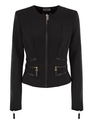 ELISABETTA FRANCHI Double Crepe Jacket With Zip Details