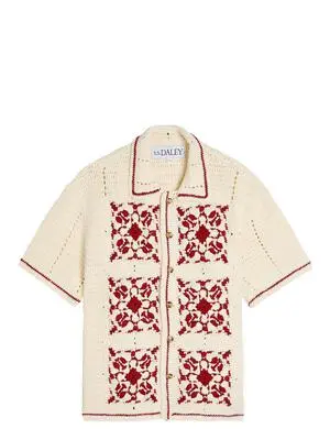 S.S.DALEY Crochet Open-knit Shirt - Cream