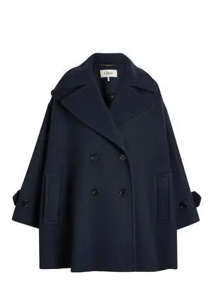 Chloé Double-breasted Wool-blend Jacket - Navy