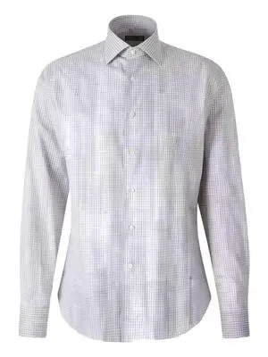 Canali Checked Long-sleeved Shirt - Grey