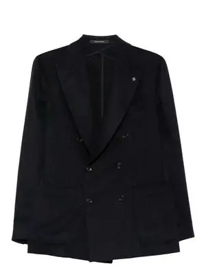 Tagliatore Double-breasted Patch-pocket Blazer - Blue