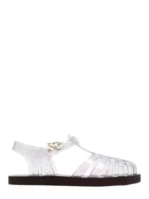ANCIENT GREEK SANDALS Glitter-embellished Jelly Sandals - White