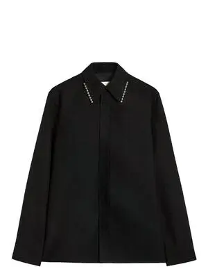 JIL SANDER Beaded-collar Shirt - Black