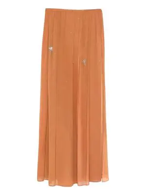 FORTE_FORTE Crystal-embellished Long Skirt - Brown