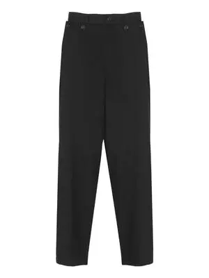 Y’s Button-fastening Slit-pocket Trousers - Black