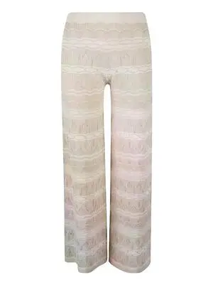 D.exterior Knitted-lace Trousers - Neutrals