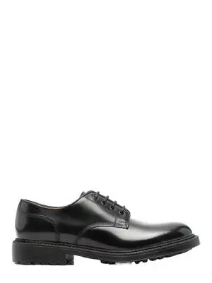DOUCAL'S Leather Derby Shoes - Black