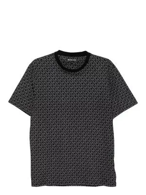 Michael Kors Monogram-print Cotton T-shirt - Black