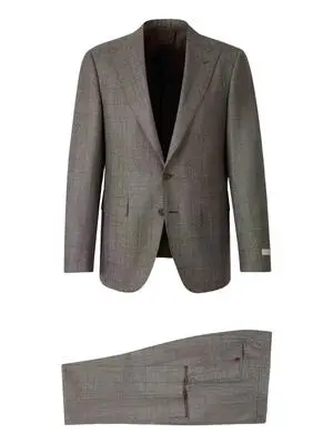 Canali Checked Suit - Brown