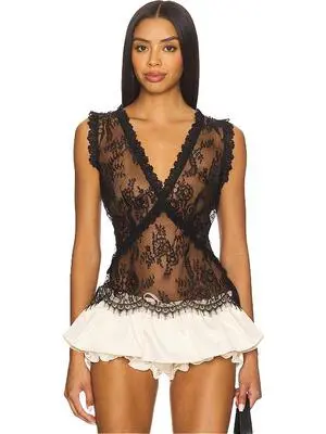 AKNVAS Ash Lace Top - Black