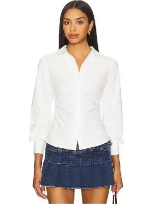 ALL THE WAYS Millie Button Up Top - White
