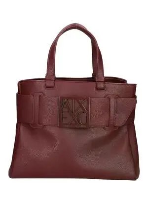 Armani Exchange Buckle-Detail Tote Bag Red