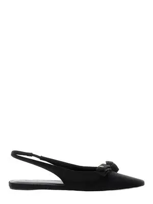 Balenciaga Nano Bow Slingback Flat Pumps - Black
