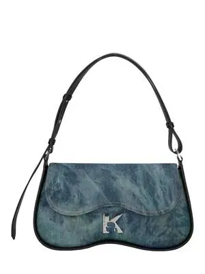 Karl Lagerfeld Denim Tie-dye Satchel - Blue