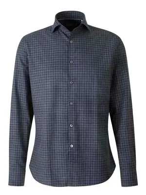 Canali Grid-pattern Shirt - Grey