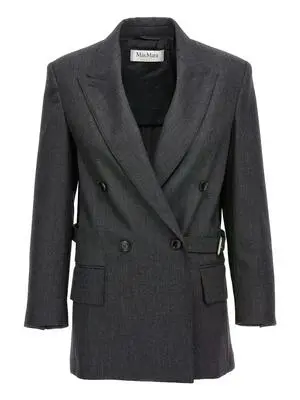 Max Mara Peak-lapel Double-breasted Blazer - Grey