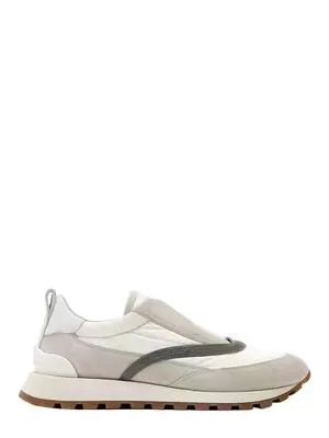Brunello Cucinelli Embellished Slip-on Sneakers - White