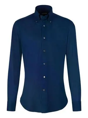 FRAY Button-down Cotton Shirt - Blue