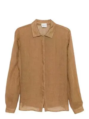 Le Kasha Linen Button-down Shirt - Brown